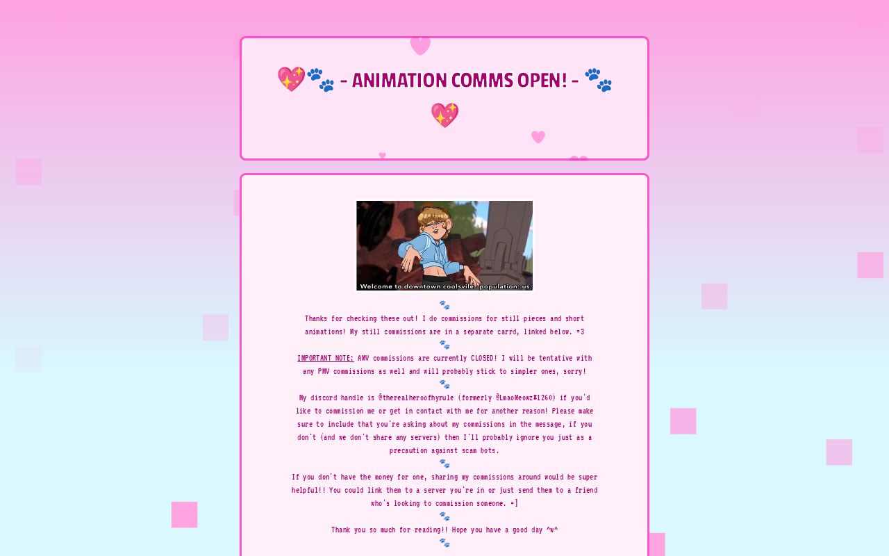 💖🐾 Meow's Animation Commissions! 🐾💖